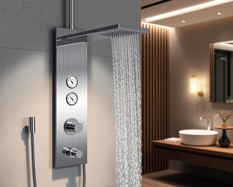 Douchepanelen met ingebouwde waterdrukmeters | Pallo.be